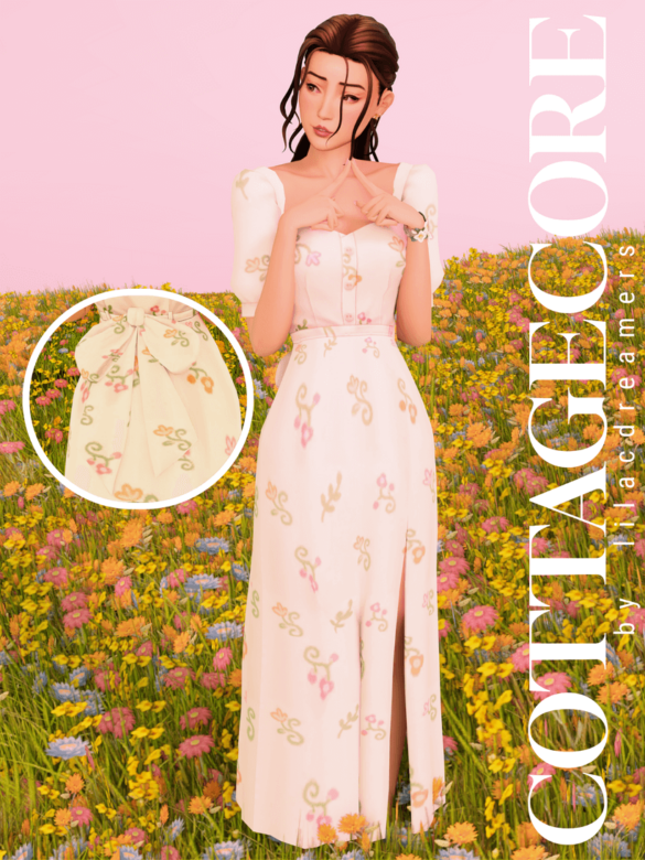 Sweetheart Cottagecore Dress - Sims Love