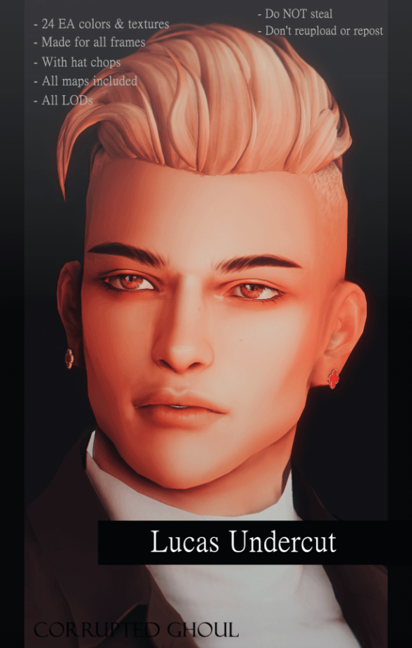 Lucas Undercut - Sims Love