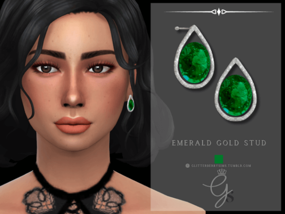 Emerald Studs - Sims Love