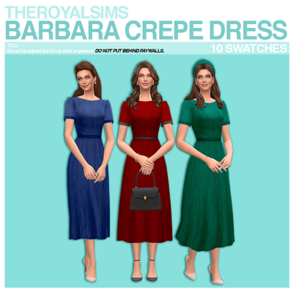 THEROYALSIMS BARBARA CREPE DRESS - Sims Love