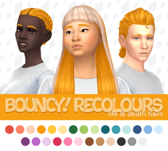 Bouncy Recolours - Life Death Hairs - Sims Love