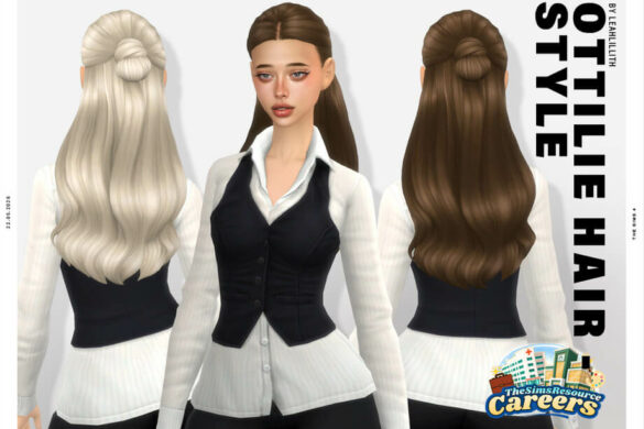 Careers Collection Ottilie Half-Up Bun Hairstyle - Sims Love